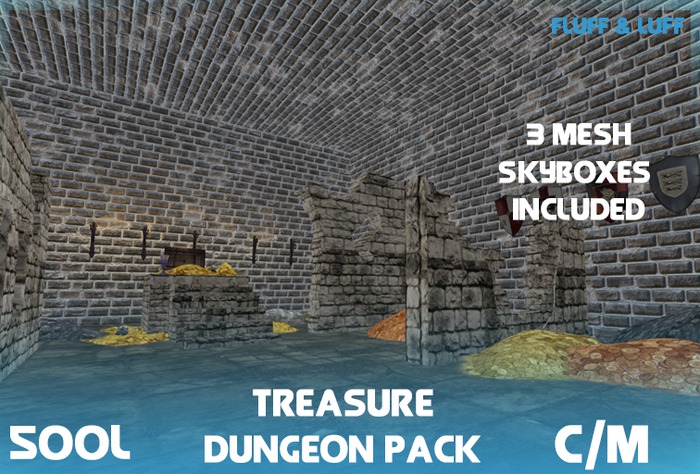 Second Life Marketplace - Fluff & Luff - Treasure Dungeon Pack (Skybox!)