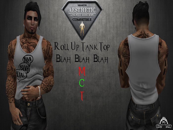 Second Life Marketplace - *DC* Aesthetic Roll Up Tank Top - Blah Blah Blah
