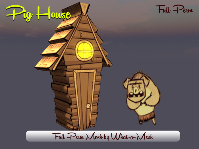 Second Life Marketplace - [WaM] Pig House - Full Perm Mesh - 2 LI