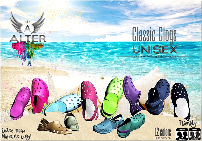Second Life Marketplace - ::ALTER:: UNISEX Classic Clogs -Maitreya, TMP ...