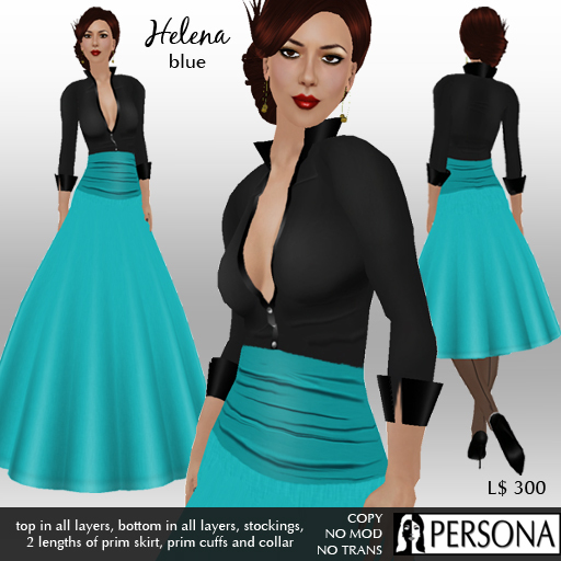 Second Life Marketplace - *PERSONA* Helena dress - blue (;D)