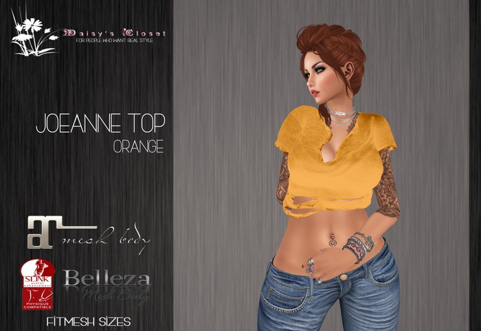 Second Life Marketplace - *DC - (Add Me) Joeanne Shirt Orange HUD Box*