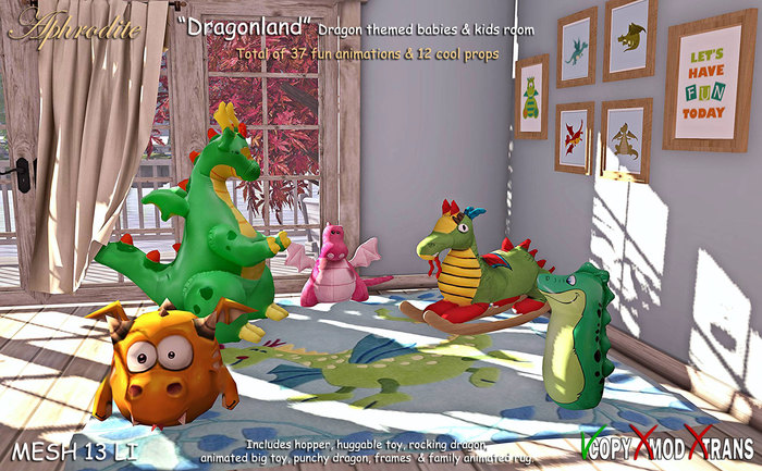 Second Life Marketplace - Aphrodite "Dragonland" kids dragon toys for ...