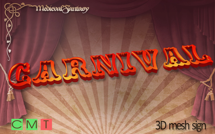 Second Life Marketplace - [MF] Mesh carnival 3D sign (boxed)