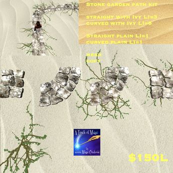 Second Life Marketplace - Mesh Garden stone path kit Easy Build(crate)