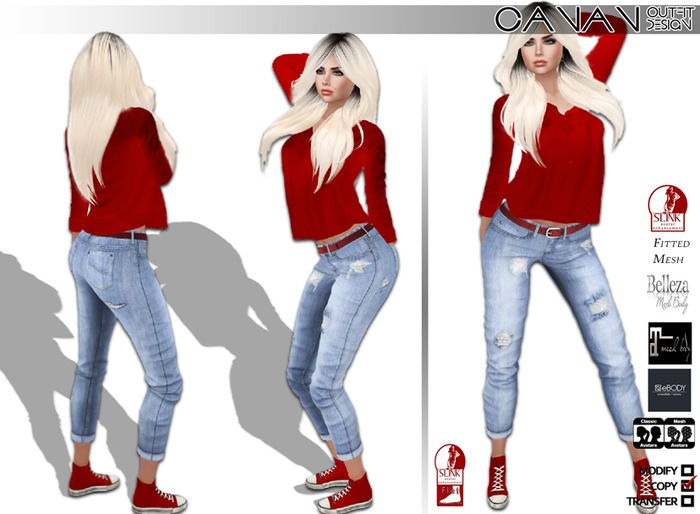 Second Life Marketplace Canan Outfit Vratnik Red