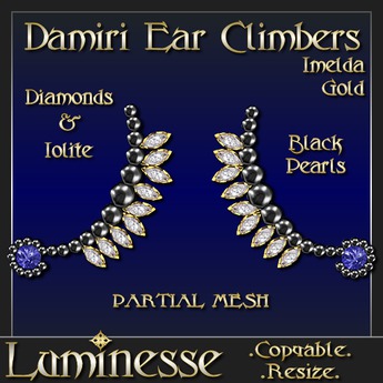 Second Life Marketplace - DAMIRI Imelda Gold Ear Climbers PMESH ...