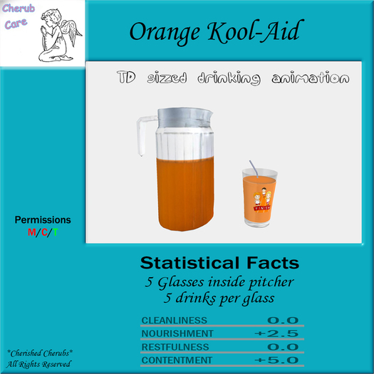 Second Life Marketplace - Cherub Care Pitcher of orange kool-aid TD sized