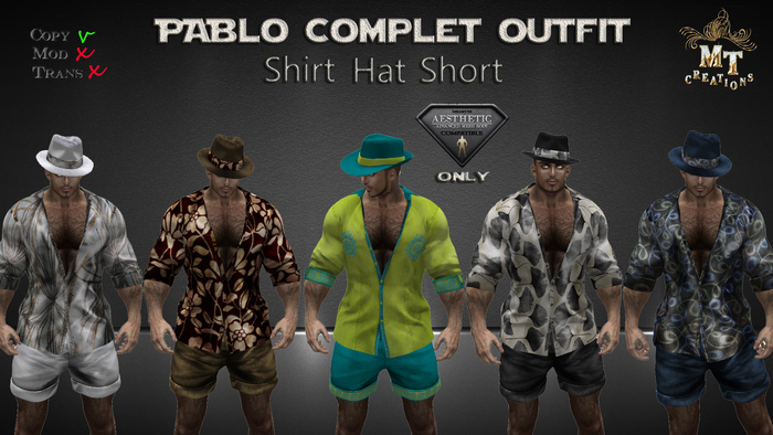 Second Life Marketplace - Pablo GOLDEN FLOWERS Complet Outfit