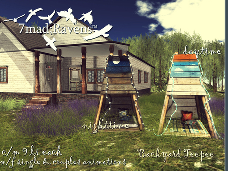 Second Life Marketplace - 7mad;Ravens Nighttime Teepee (wear me)