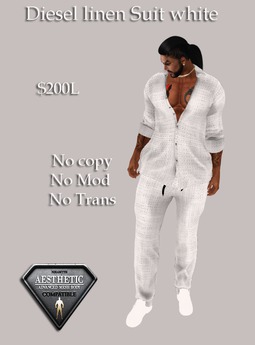 Second Life Marketplace - Diesel Linen Suit White Aesthetic