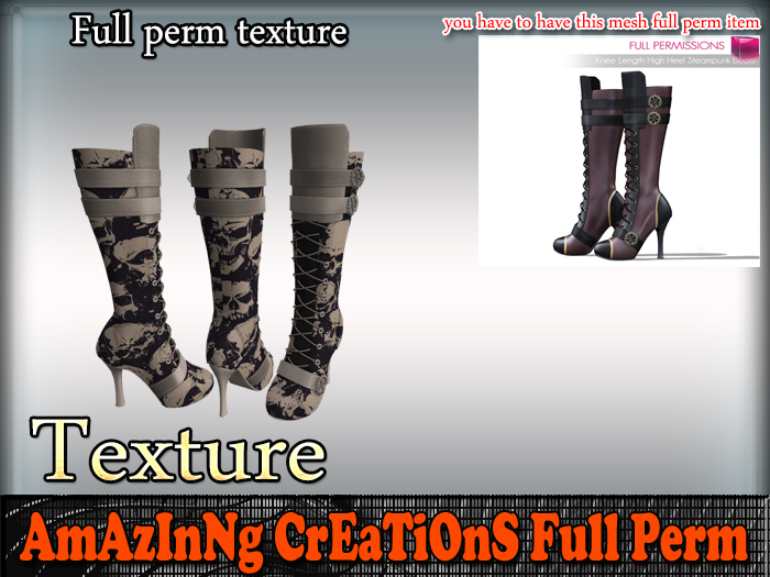 Second Life Marketplace - AmAzInNg CrEaTiOnS texture Knee High Heel ...