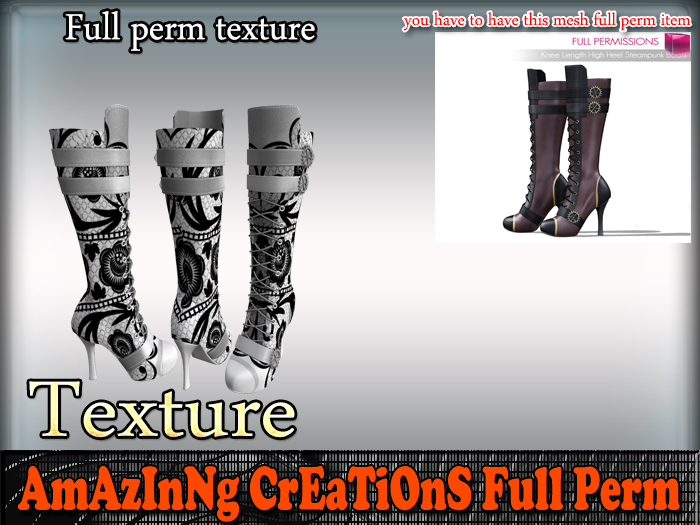 Second Life Marketplace - AmAzInNg CrEaTiOnS texture Knee High Heel ...