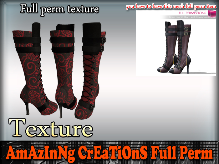 Second Life Marketplace - AmAzInNg CrEaTiOnS texture Knee High Heel ...