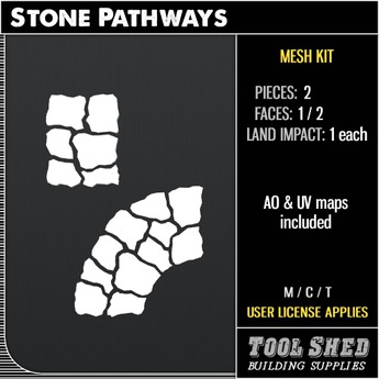 Second Life Marketplace - Tool Shed - Stone Pathways Mesh Kit