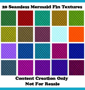 Second Life Marketplace - *CUPIDS TEXTURES* 20 seamless mermaid fin ...