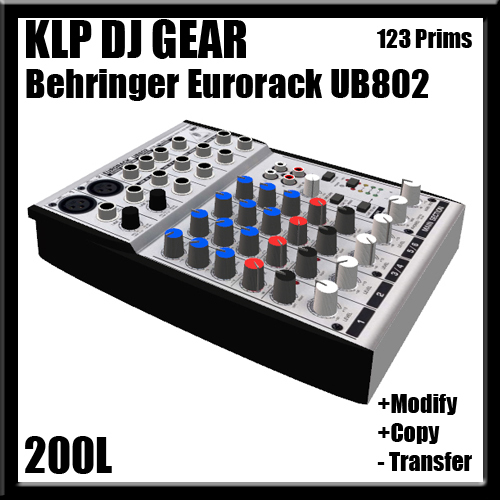 Second Life Marketplace - DJ Equipment KLP Behringer Eurorack UB802