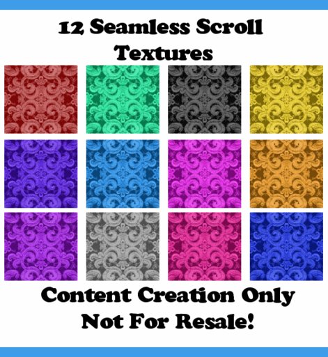 Second Life Marketplace - *CUPIDS TEXTURES* 12 seamless scroll texture