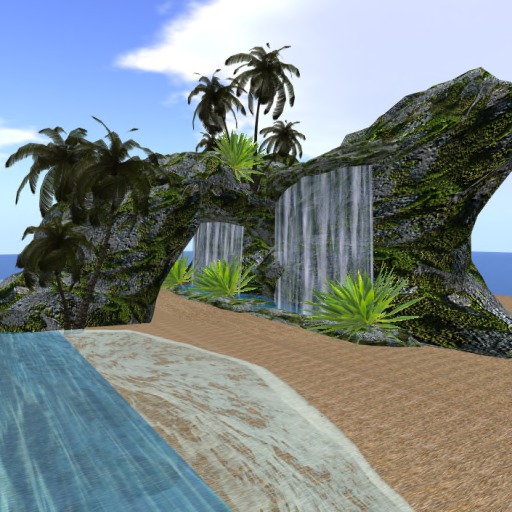 Second Life Marketplace - oNE cREATIONS - waterfall beach screen
