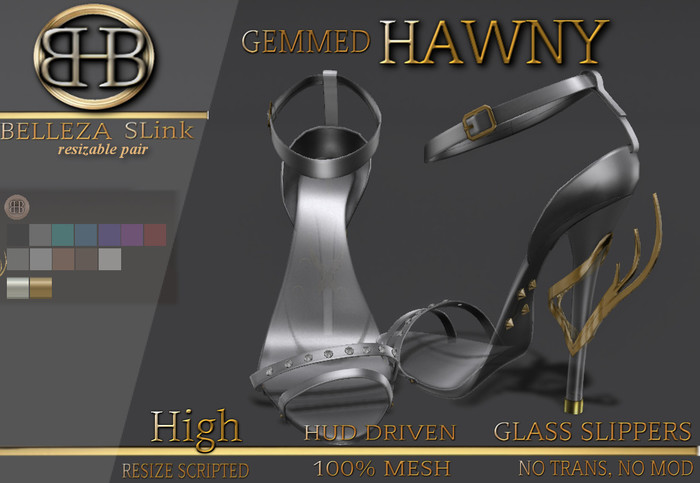 Second Life Marketplace - !!BHB!! HAWNY HIGH HEELS GEMMED WITH GLASS ...