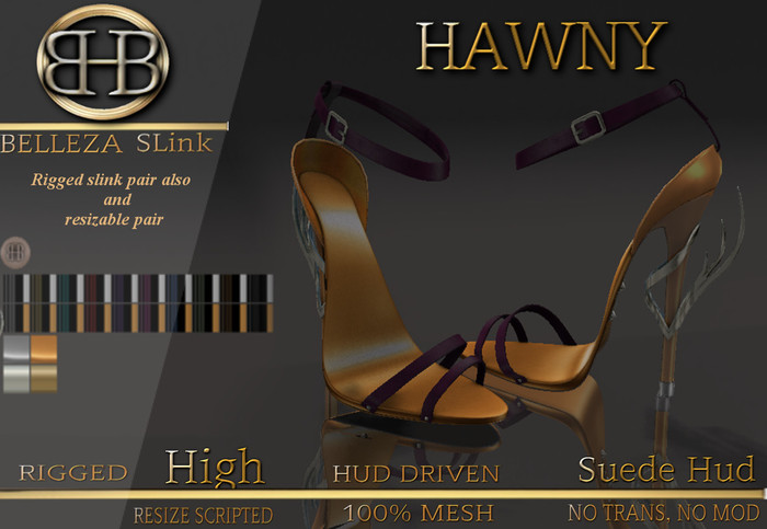 Second Life Marketplace - !!BHB!! HAWNY HIGH HEELS WITH suede HUD BOX