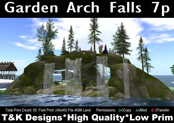 Second Life Marketplace - Garden Arch Falls v7p Mesh(40x40)50PCM1899 T ...