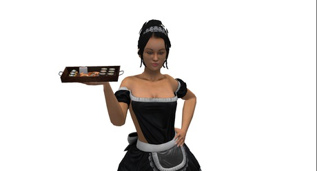 Second Life Marketplace - French Maid Food Server featuring Appetizers