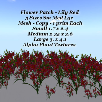 Second Life Marketplace - Flower Patch Lily Red