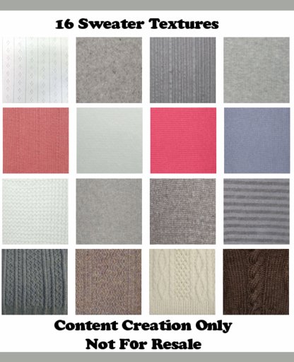 Second Life Marketplace - *CUPIDS TEXTURES* 16 sweater textures