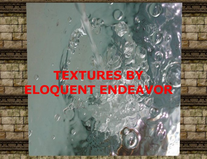 Second Life Marketplace - Pouring water - Textures by Eloquent Endeavor