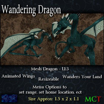 Second Life Marketplace - ~tc~ Mesh Wandering Dragon - Aqua