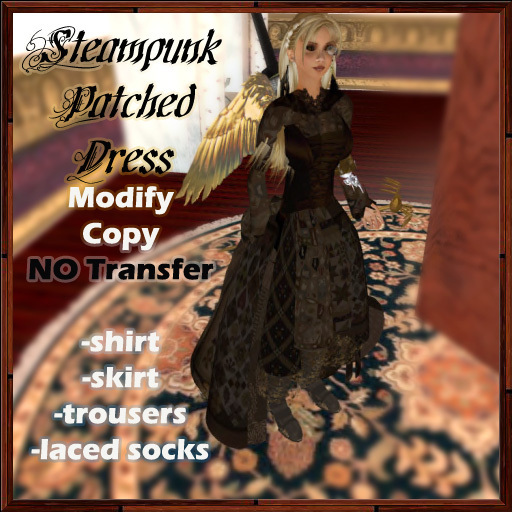 Second Life Marketplace - steampunk patched dress