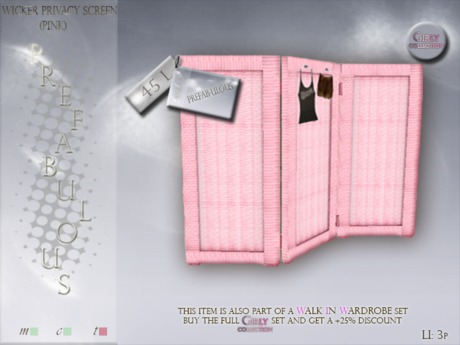 Second Life Marketplace - ::~PREFAB-ULOUS~:: Privacy Screen & Clothing ...