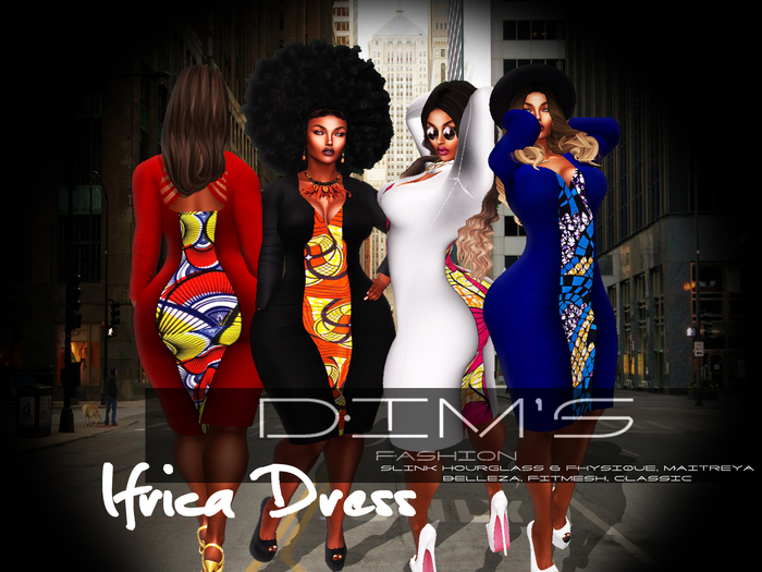 Second Life Marketplace - .Dim's. Ifrica Dress MAITREYA BLACK