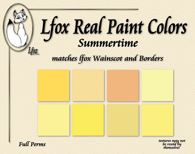 Second Life Marketplace - lfox Real Paint Colors - Summertime