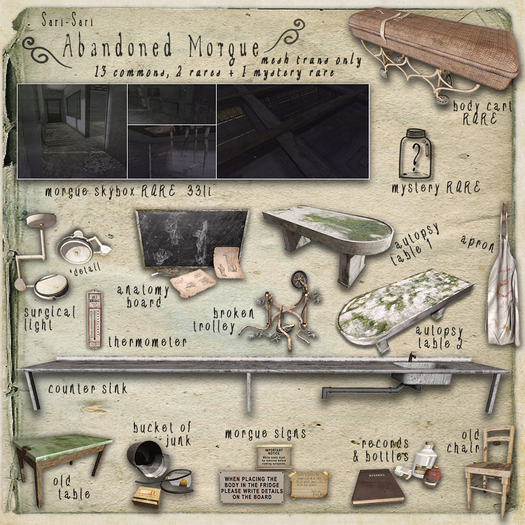 Second Life Marketplace - Sari-Sari - Abandoned Morgue - Autopsy Table 2