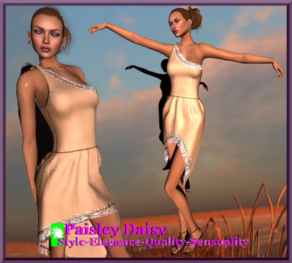 Second Life Marketplace - Paisley Daisy - Breeze dress Cream Latte