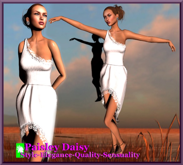 Second Life Marketplace - Paisley Daisy - Breeze dress White