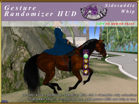 Second Life Marketplace - *E* Gesture Randomizer HUD Set [Boxed] Sidesaddle Whip