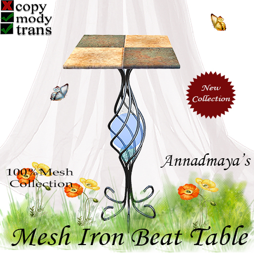 Second Life Marketplace - Mesh Iron Beat Table v.1