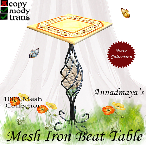 Second Life Marketplace - Mesh Iron Beat Table v.6