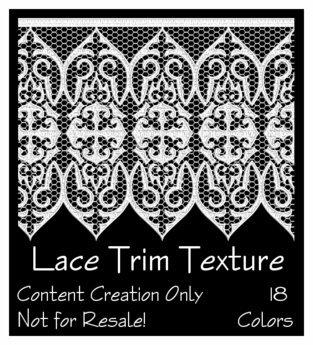Second Life Marketplace - *CUPIDS TEXTURES* 18 lace trim textures