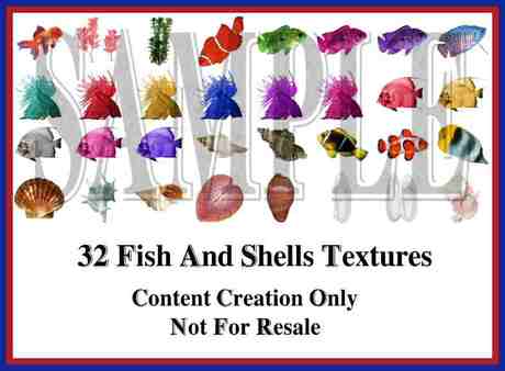 Second Life Marketplace - 32 Fish and Shell Alpha Textures