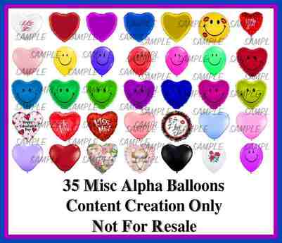 Second Life Marketplace - 35 Misc Alpha Balloon Textures