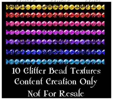 Second Life Marketplace - 10 Glitter Bead Alpha Textures