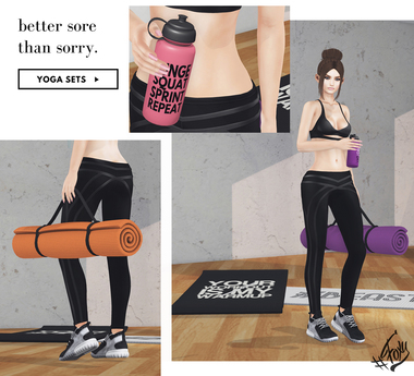 Second Life Marketplace - #Foxy - Yoga Set (Orange)