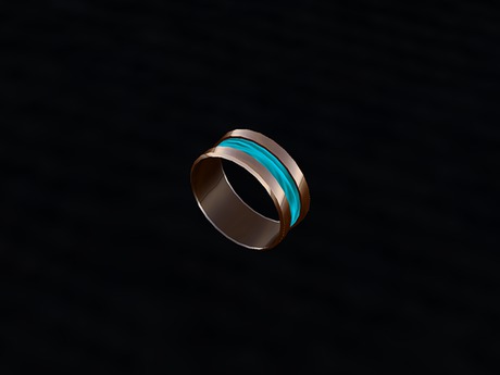 Second Life Marketplace - Rose Gold and Turquoise Follower Ring ...
