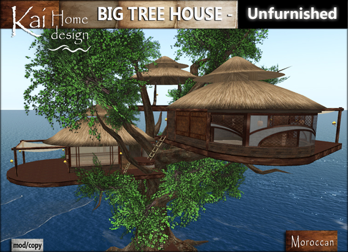Second Life Marketplace - KAI -BIG Tree house Moroccan Unfurnished