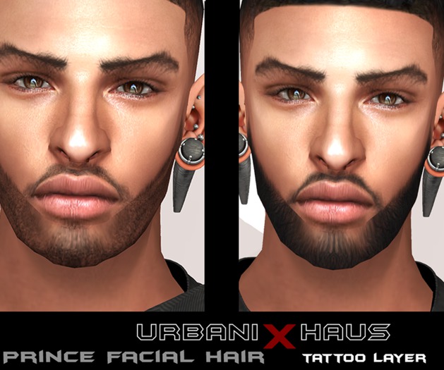 Second Life Marketplace - [UrbaniX] Prince Facial Hair Tatttoo Layers