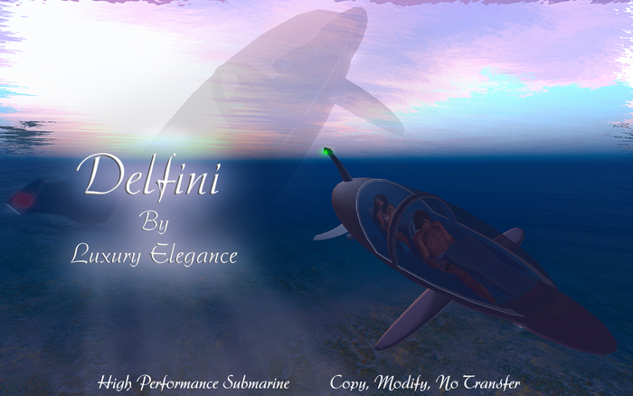 Second Life Marketplace - Delfini the Dolphin Submarine Boat Watercraft ...